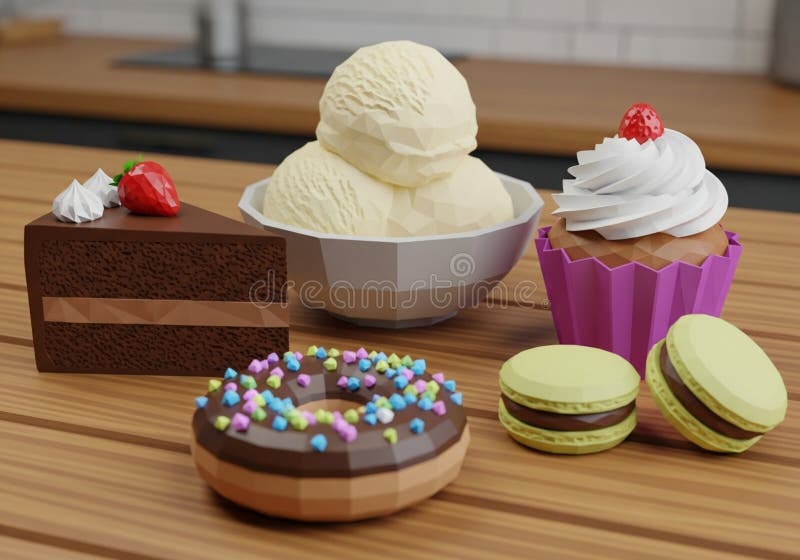 Geometric Low Poly Food Items Stock Illustrations – 74 Geometric Low ...