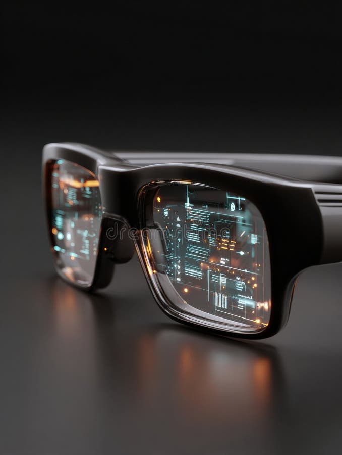 Futuristic Augmented Reality Glasses Showcasing Advanced User Interface ...