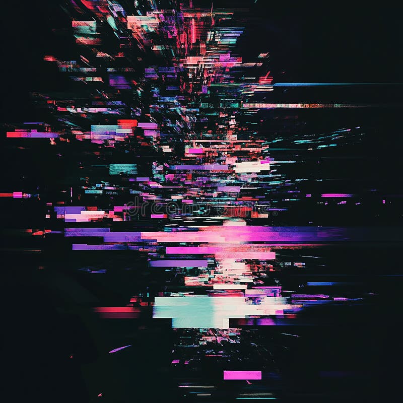 Digital Glitch Abstract Design with Distorted Elements Stock ...