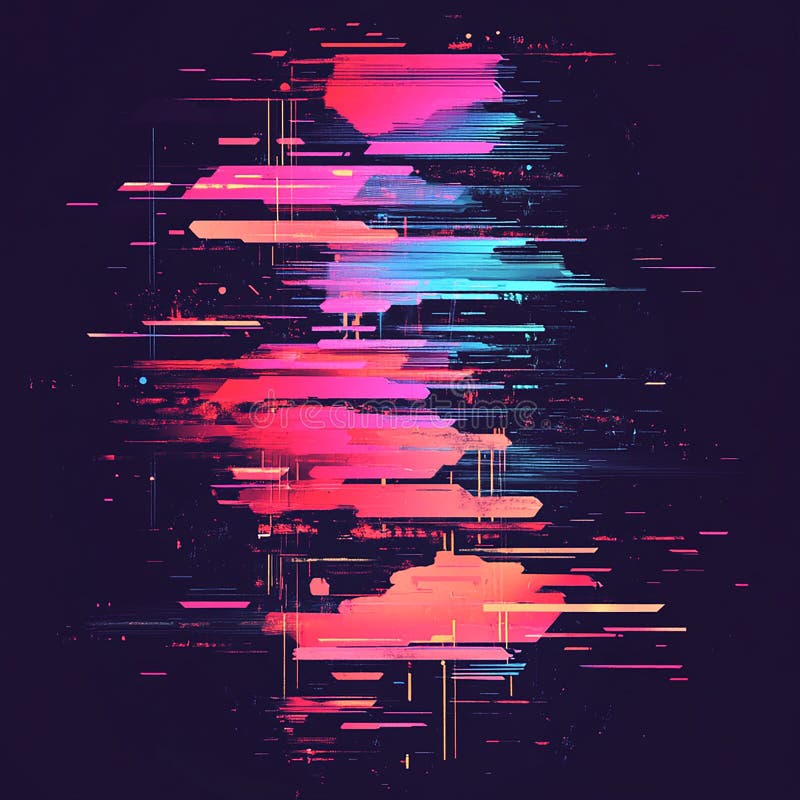 Digital Glitch Abstract Design with Distorted Elements Stock ...