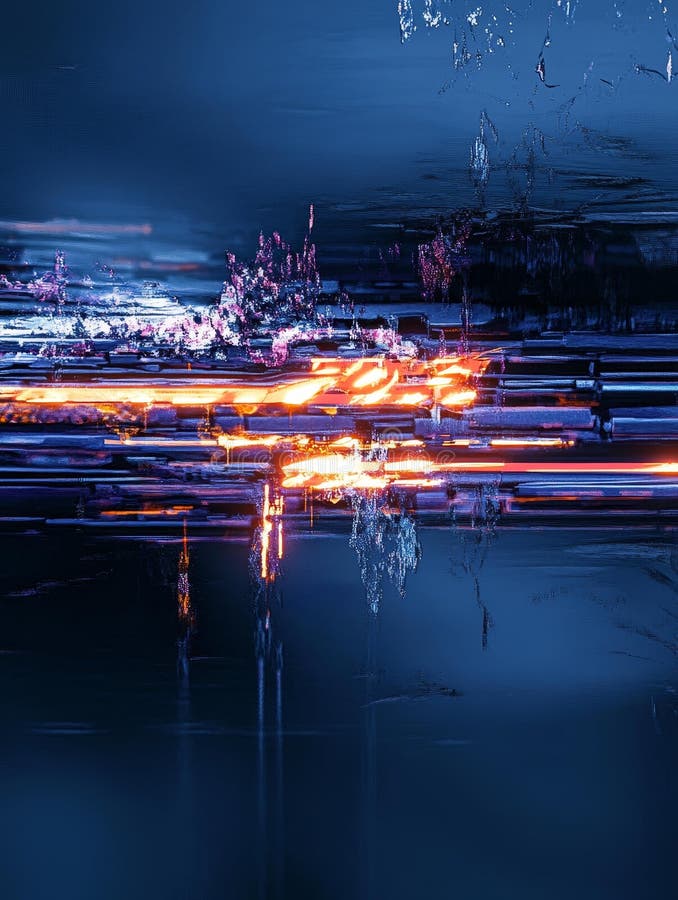 Digital Glitch Abstract Tech Art Symbolizes Technology Innovation Data ...