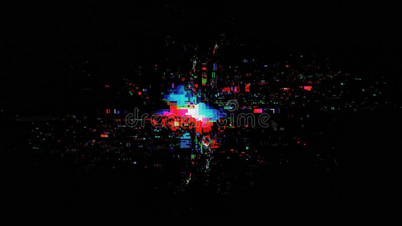 Digital Glitch Art Explosion Stock Illustration - Illustration of light ...