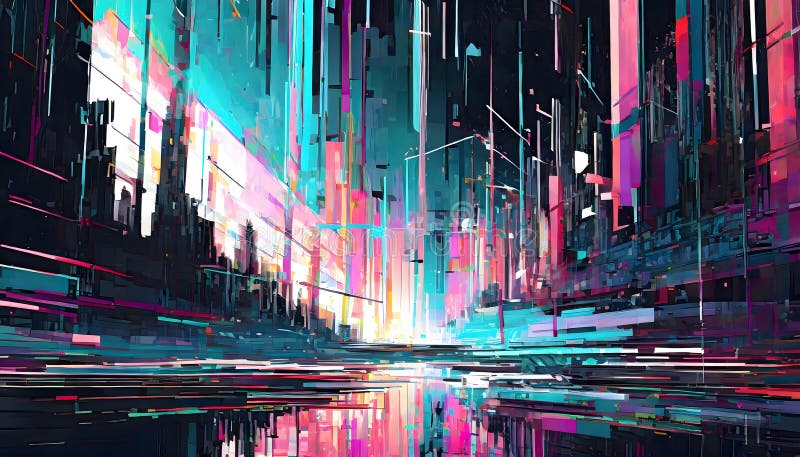 A Digital Glitch Art Masterpiece with Break through the Dark ...