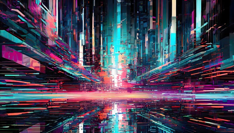 A Digital Glitch Art Masterpiece with Break through the Dark ...