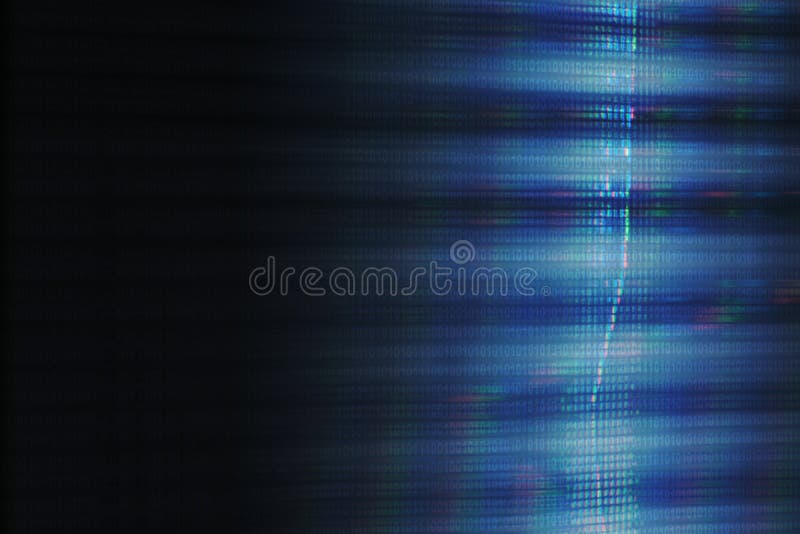 Digital Glitch Background Pixel Binary Code Blue Stock Photo - Image of ...