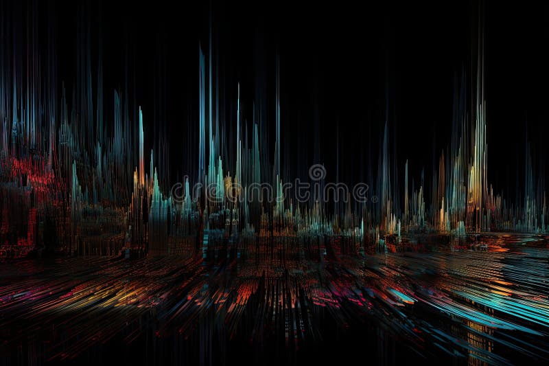 Digital Glitch on Black Background with Dramatic Lighting Stock ...