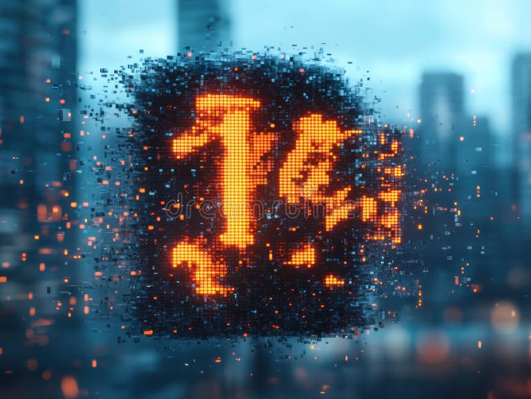 Digital Glitch Cube stock illustration. Illustration of graphics ...