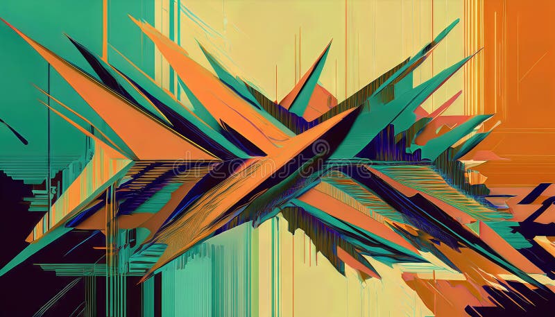 Digital Glitch or Distorted Video Signal a Mesmerizing Display of Sharp ...