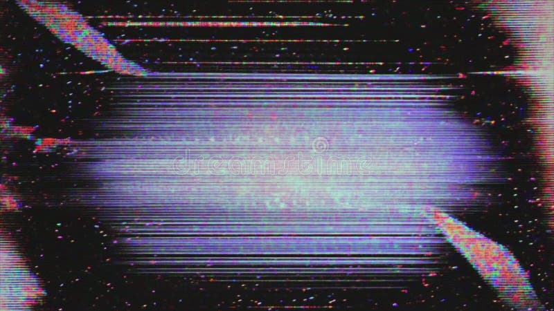 Digital Glitch Effect with Horizontal Lines and VHS Imitation. Stock ...