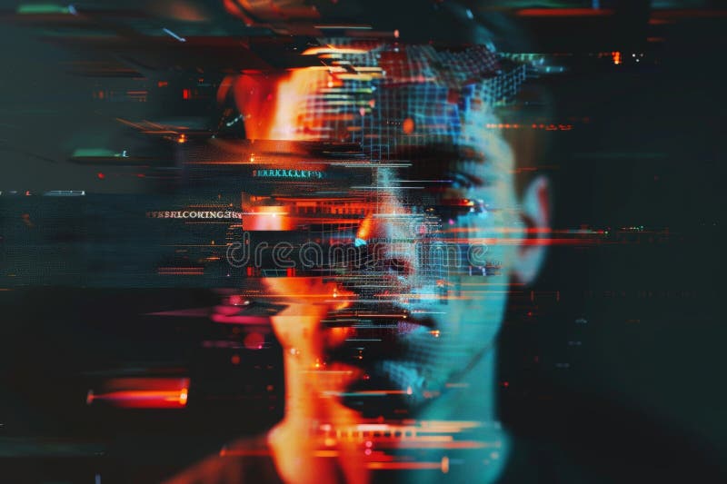 Digital Glitch Effect on Human Face Symbolizing Emotional Processing ...