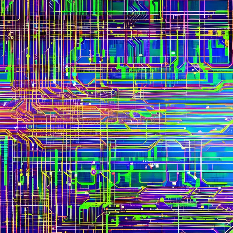 A Digital Glitch Effect Overlaying a Circuit Board Pattern, Symbolizing ...