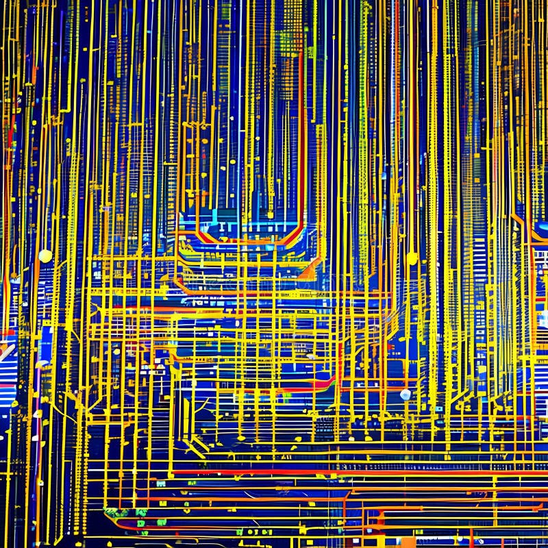 A Digital Glitch Effect Overlaying a Circuit Board Pattern, Symbolizing ...