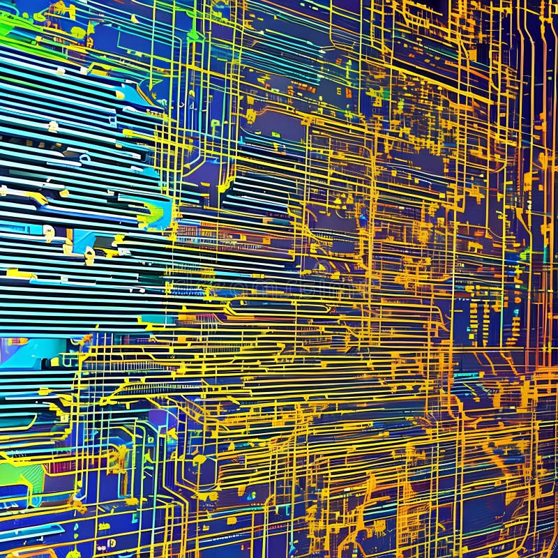 A Digital Glitch Effect Overlaying a Circuit Board Pattern, Symbolizing ...
