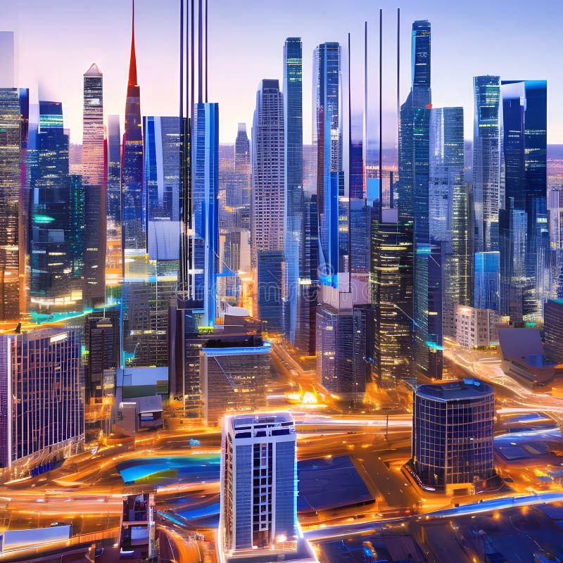 A Digital Glitch Effect Overlaying a City Skyline, Representing the ...