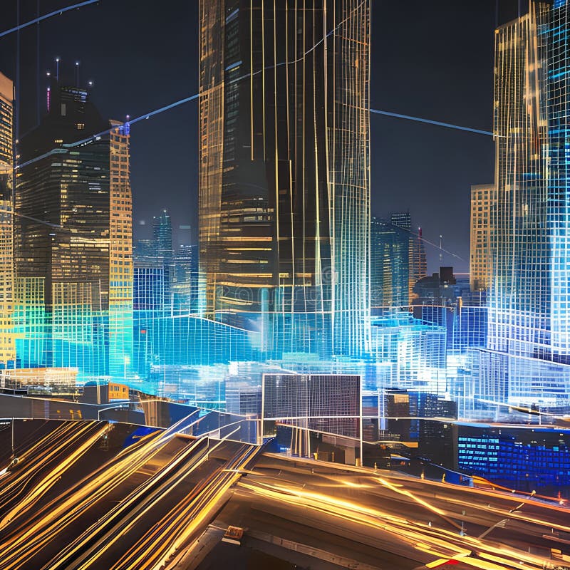 A Digital Glitch Effect Overlaying a City Skyline, Representing the ...