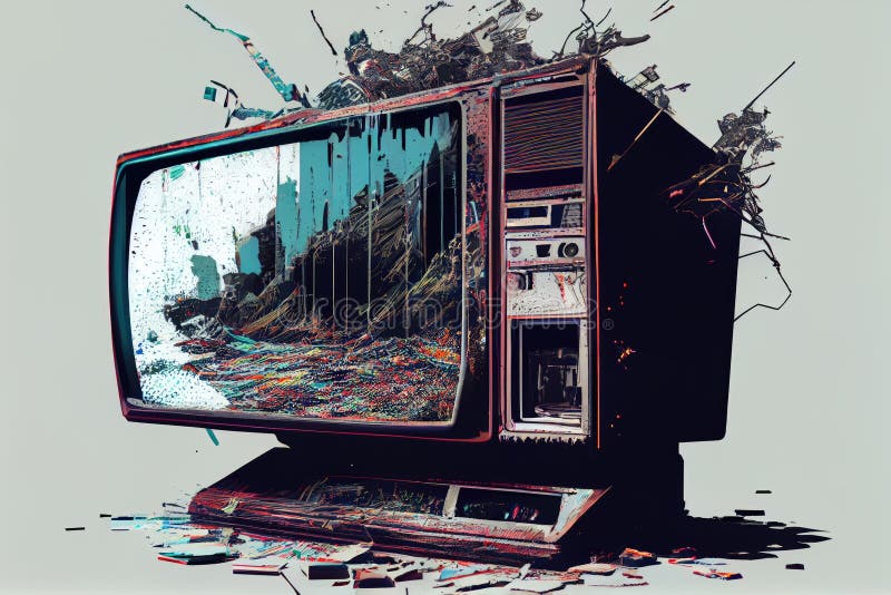 A Digital Glitch Effect that Resembles a Broken Television Screen, with ...