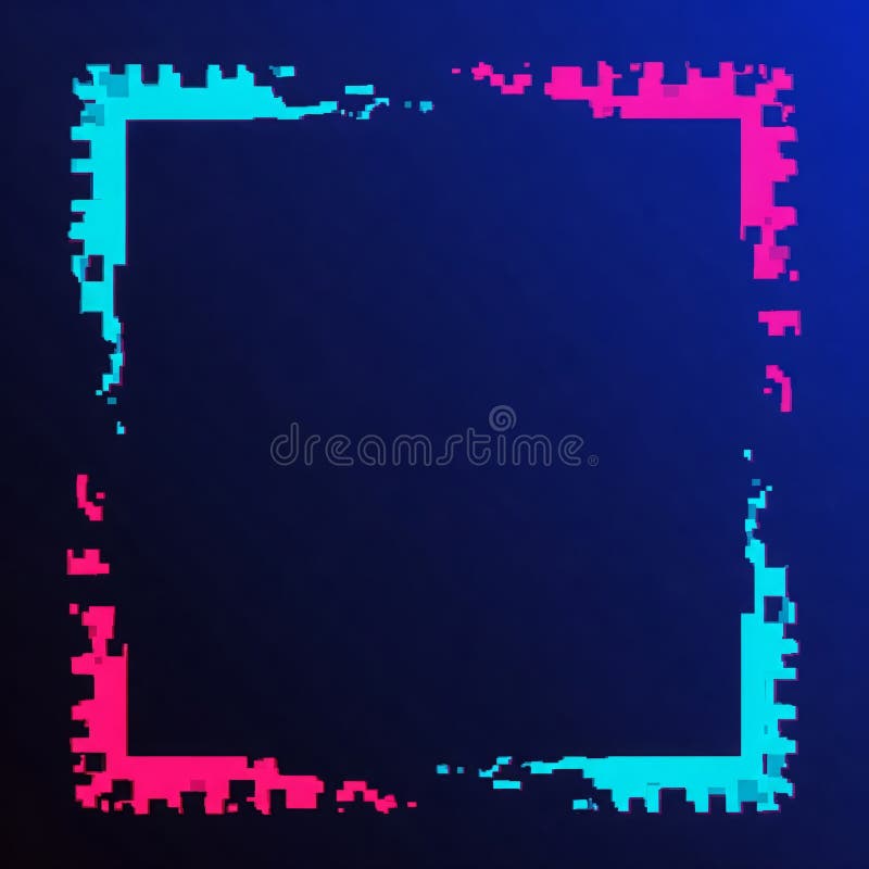 Digital Glitch Frame Design Stock Illustration - Illustration of glitch ...