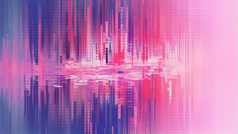 A Digital Glitch Pink Background with Abstract Distortion Stock ...