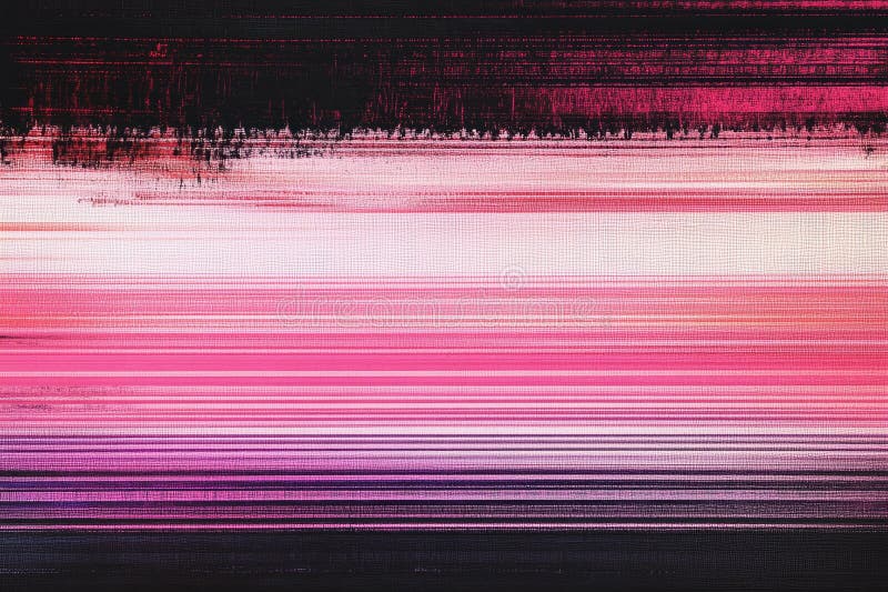 Digital Glitch Texture with Pink Horizontal Lines. Stock Photo - Image ...