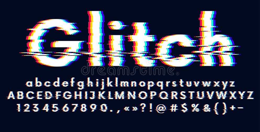 Glitch Error Font Alphabet Letters Stock Illustrations – 88 Glitch ...