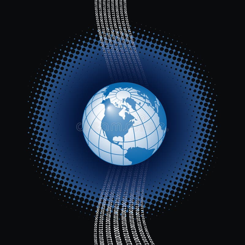 Digital Global Background stock vector. Illustration of blue - 6572436