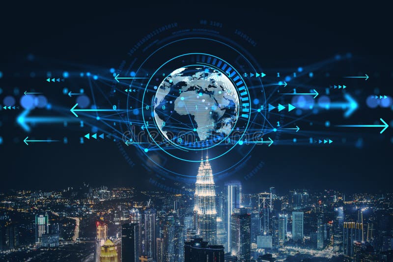 374 Digital Transformation Glowing City Skyline Stock Photos - Free ...