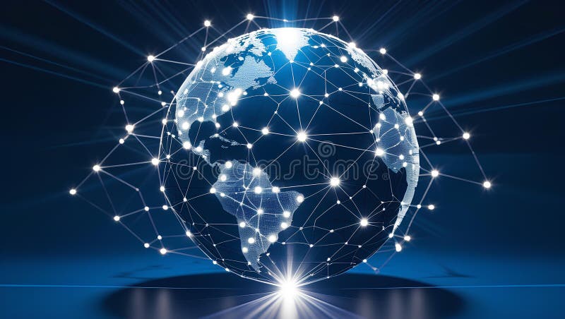 Digital Global Composition: Globe with Digital Map, Technology ...