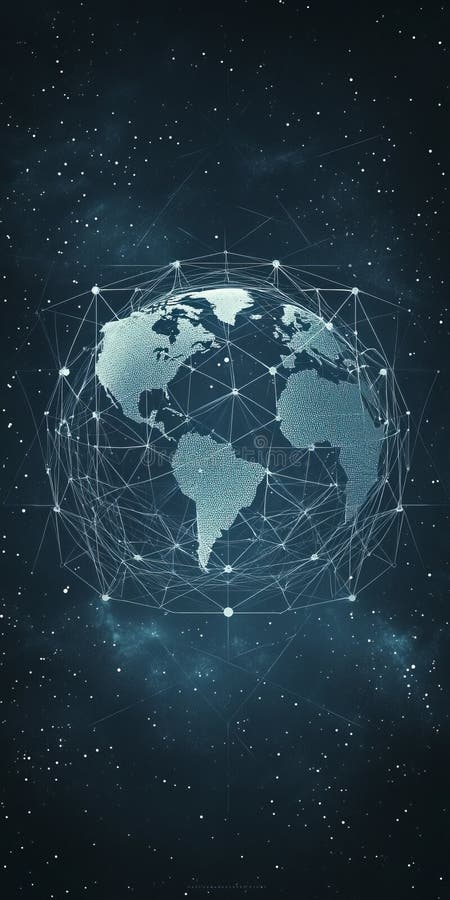 Digital Global Connections with Stars and Universe Background Stock ...