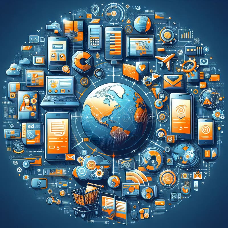 Digital Global Network Concept Stock Image - Image of generated, online ...