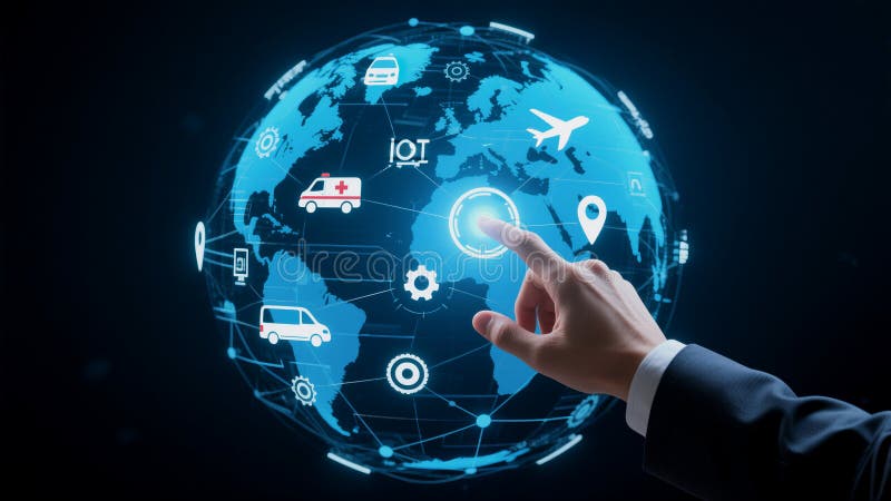 Digital Global Network Concept Showing Connectivity of Transportation ...