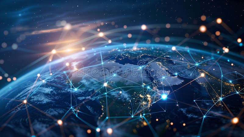 Digital Global Network Connectivity Concept. Technological Abstract ...