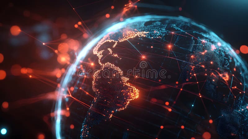 Digital Global Network Visualization with Bright Connections Across ... Digital Global Network Visualization with Bright Connections Across ...