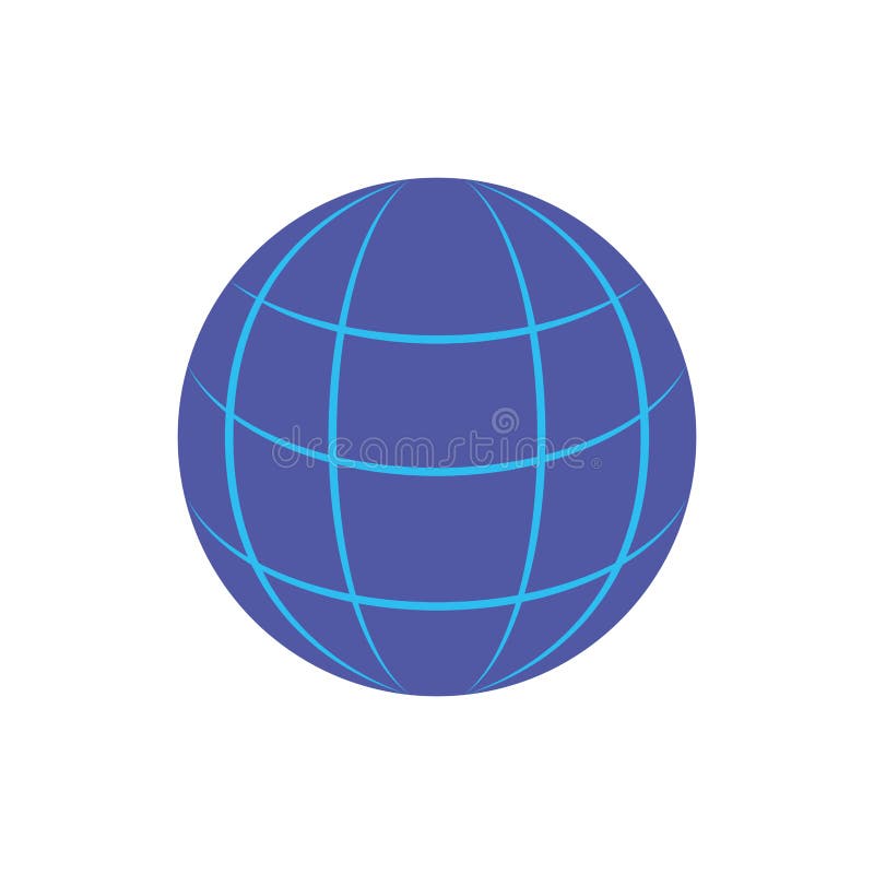 Digital Global Sphere Icon Flat Design Stock Vector - Illustration of ...