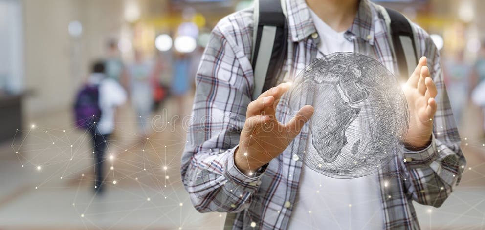 Digital Globalization of Technology and Human Connectivity Stock Image ...