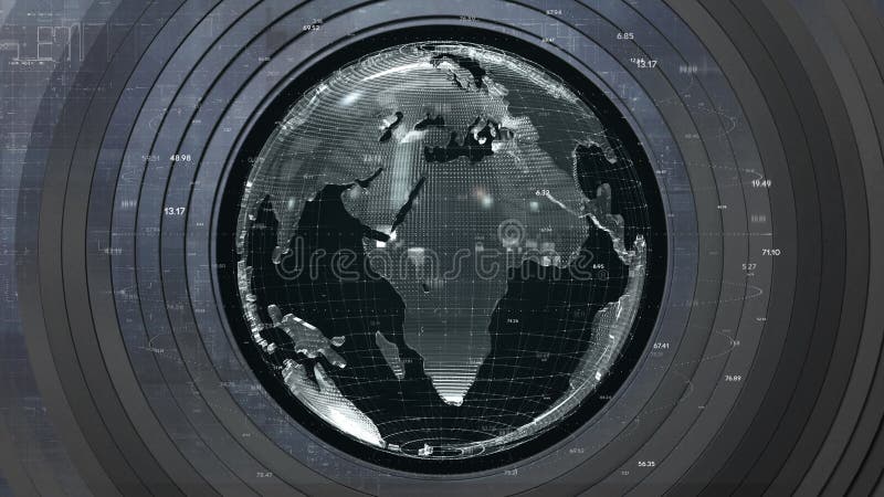 Digital Globe with Binary Code and HUD Animation Stock Footage - Video of online, holographic ...