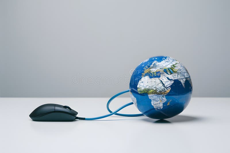 Digital Globe with Computer Mouse Representing Connectivity and ...