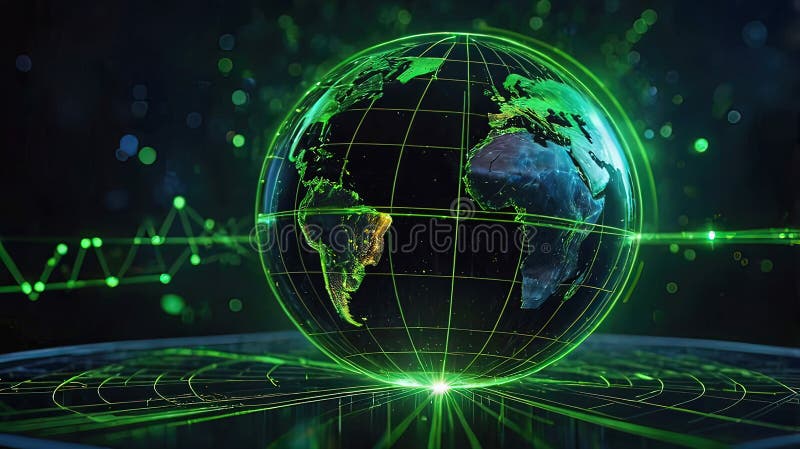 Digital Globe with the Concept of Global Network and Communication on ...