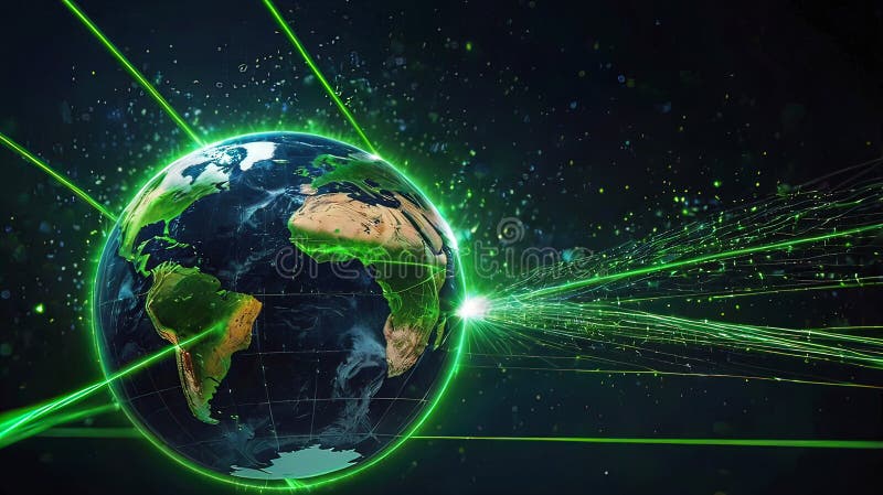 Digital Globe with the Concept of Global Network and Communication on ...