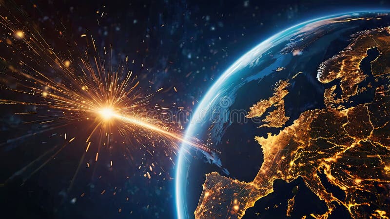 Digital Globe with the Concept of Global Network and Communication on ...