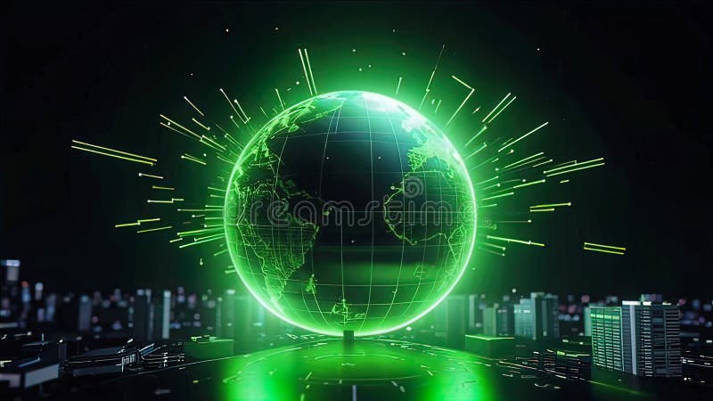 Digital Globe with the Concept of Global Network and Communication on ...