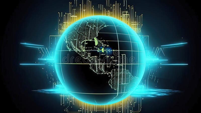 Digital Globe with the Concept of Global Network and Communication on ...