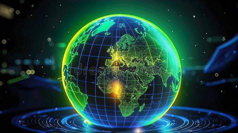 Digital Globe with the Concept of Global Network and Communication on ...