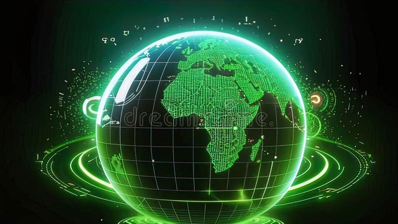 Digital Globe with the Concept of Global Network and Communication on ...