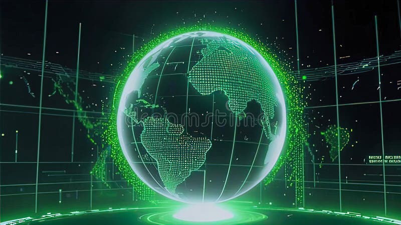 Digital Globe with the Concept of Global Network and Communication on ...