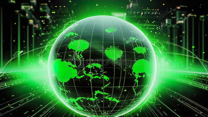 Digital Globe with the Concept of Global Network and Communication on ...