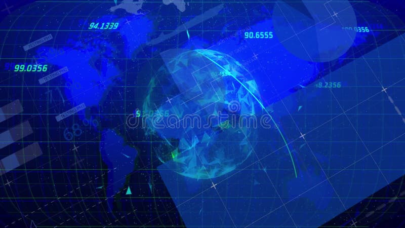 Digital Globe And Data Points Animation Over World Map Background Stock Video Video Of Digital