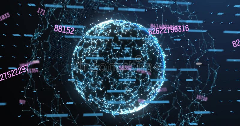 Digital Globe with Data Points and Numbers Representing Global Finance ...
