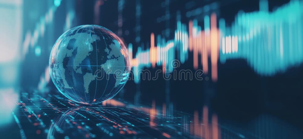 Digital Globe with Data Visualization, Global Connectivity, Technology ...