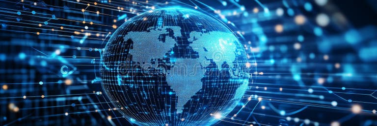 Digital Globe with Data Visualization Showing Global Connection and ...