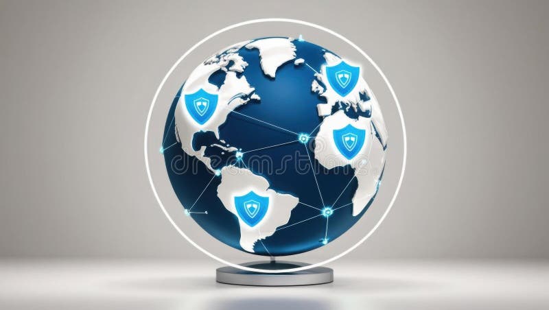 Digital Globe Featuring Interconnected Regions, Highlighted with ...